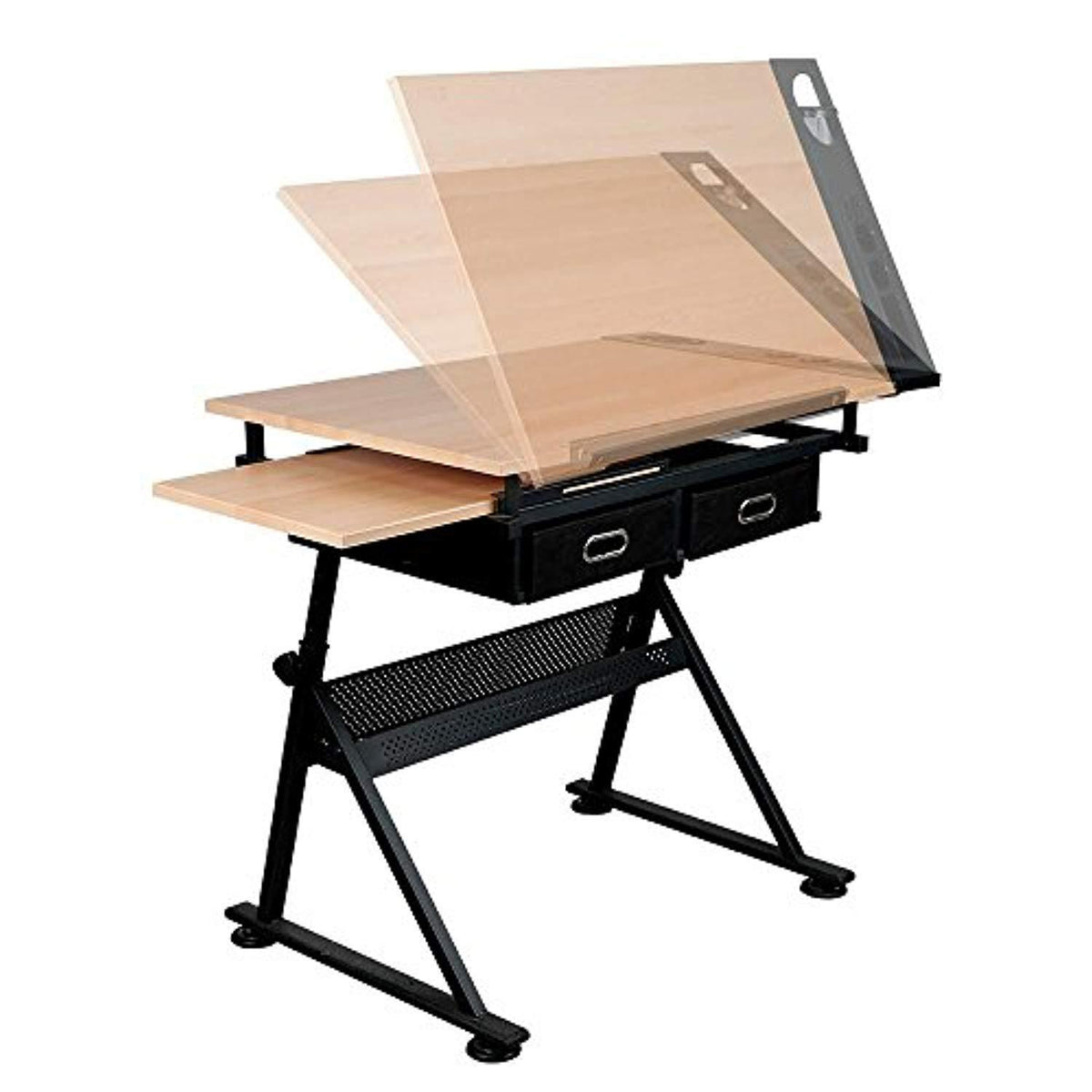 Yaheetech Height Adjustable Drafting Table Desk Drawing Table Desk wit ...